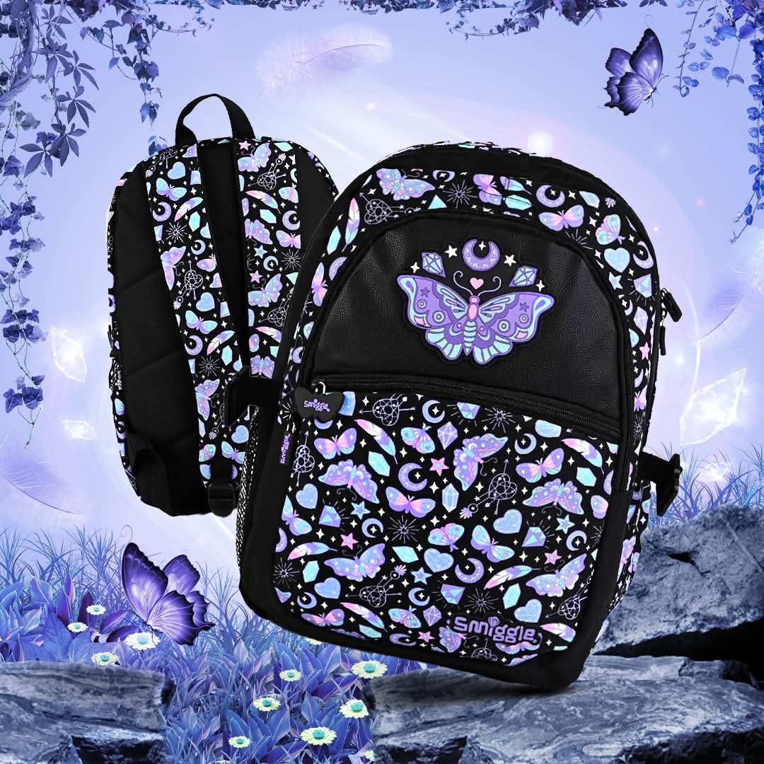 Smiggle Black Butterfly Backpack – Twinklestarkidsworld